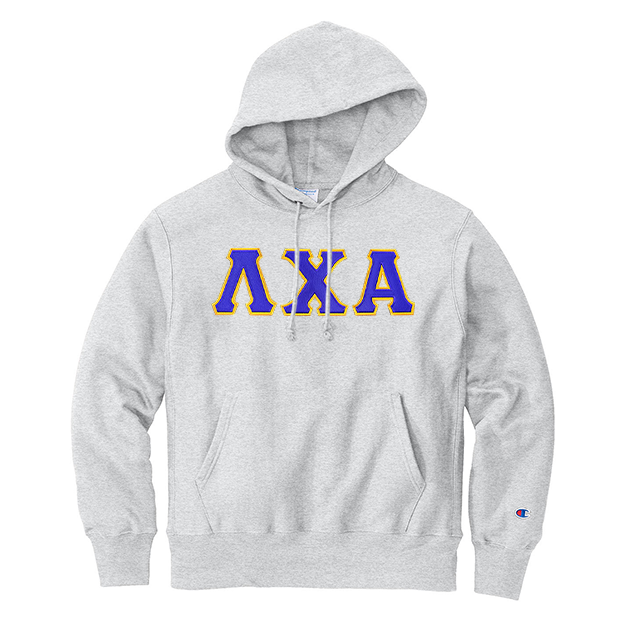 Lambda Chi Alpha Fraternity Champion Reverse Weave Greek Letter Hoodie – Greek Clothing Company LLC