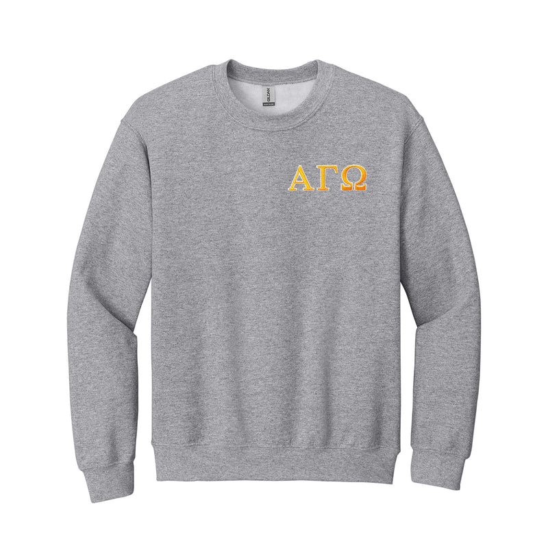 Alpha Gamma Omega Fraternity Embroidered Greek Letter Crewneck Sweatsh ...