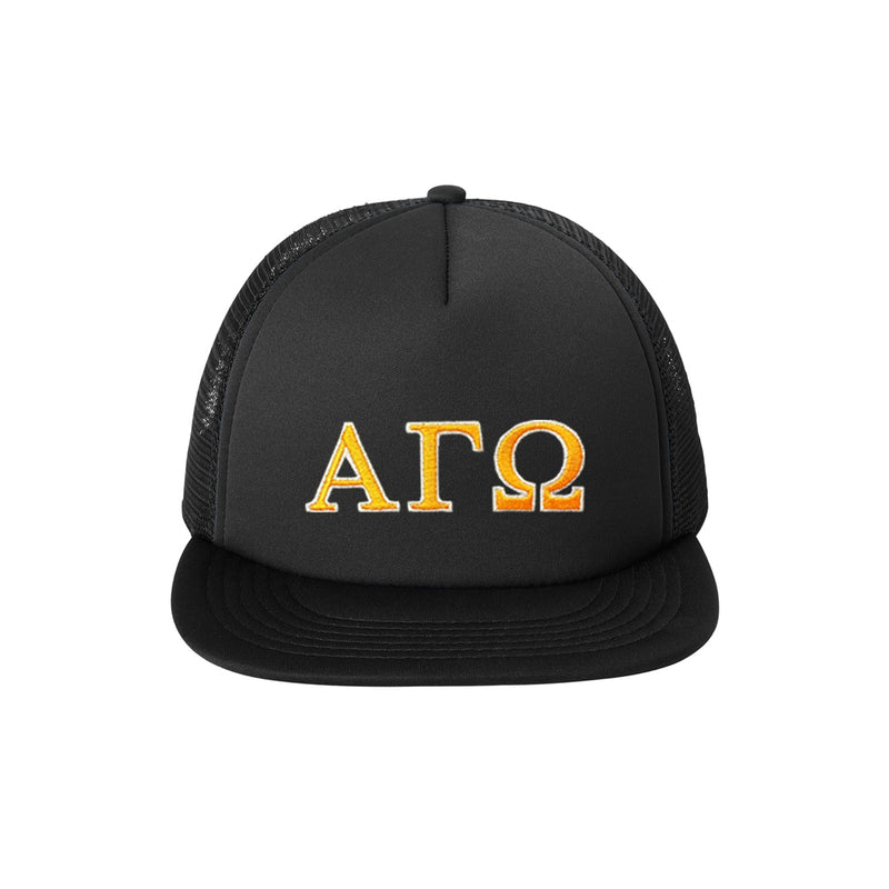Alpha Gamma Omega Fraternity Foam Trucker Hat Embroidered Greek Letter ...