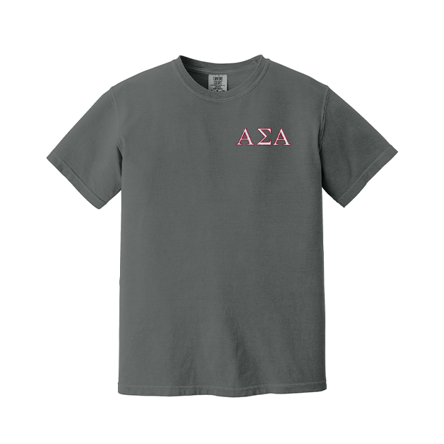 Alpha Sigma Alpha Sorority Comfort Colors Embroidered Greek Letter T-s ...