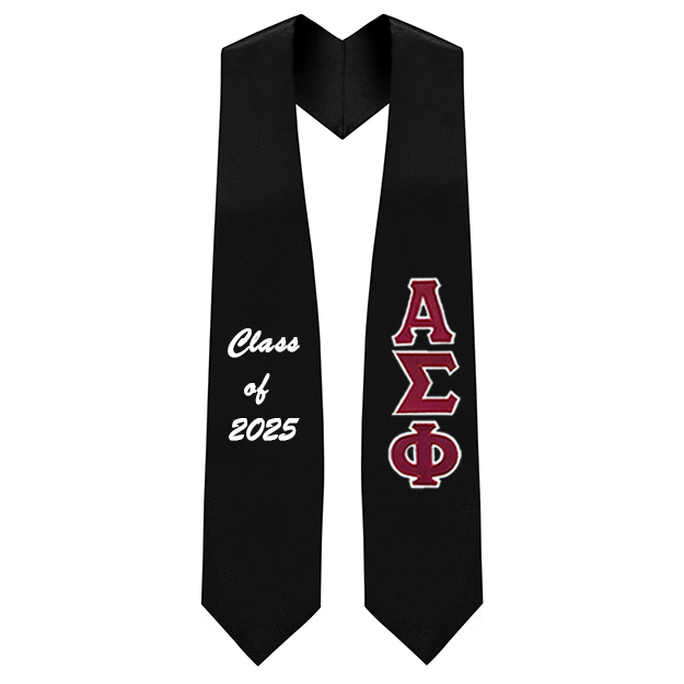 Alpha Sigma Phi Fraternity Tackle Twill Greek Letters Graduation Stole ...