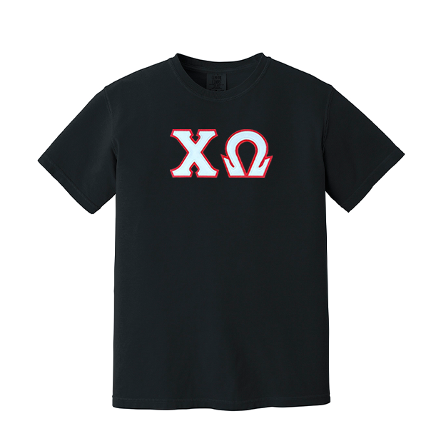 Chi Omega Sorority Comfort Colors Greek Letter T-shirt – Greek Clothing ...
