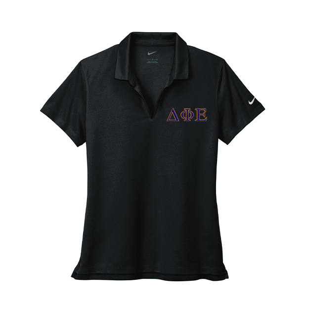 Delta Phi Epsilon Nike Ladies Dri-FIT Polo Embroidered Greek Letters ...