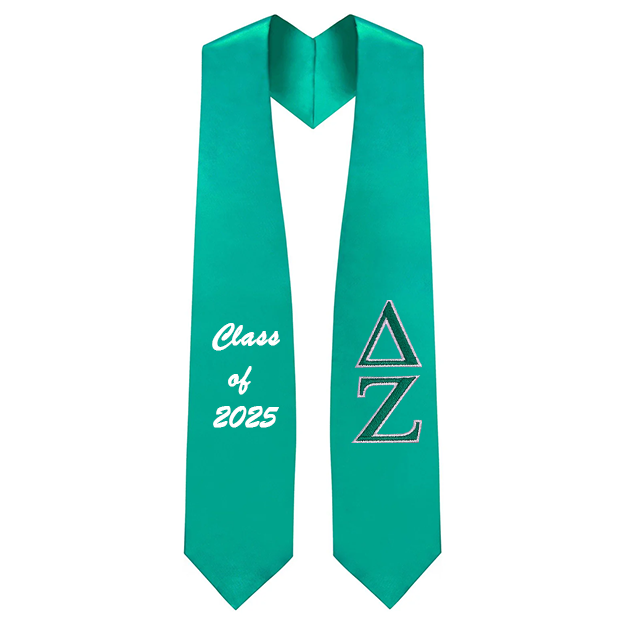Delta Zeta Sorority Embroidered Graduation Stole – greekclothingco.com