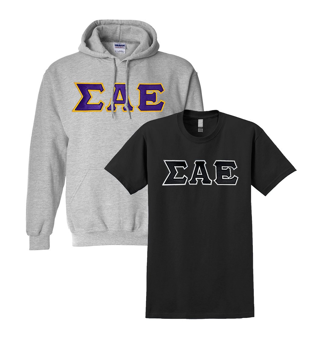 Fraternity Greek Letter T-shirt Hoodie Package Satin Stitch – Greek ...