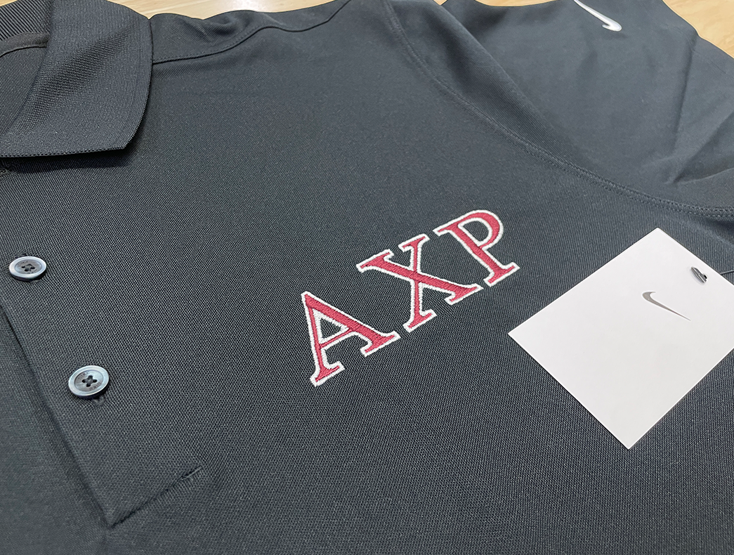Fraternity Nike Dri-FIT Polo Embroidered Greek Letters ...