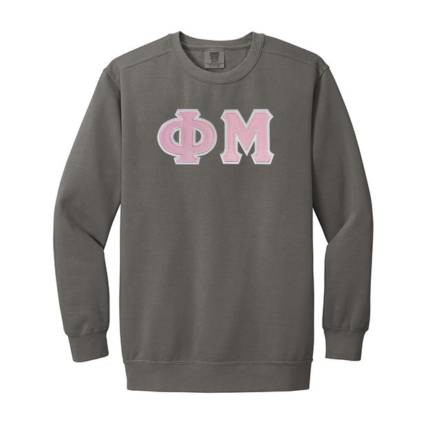 Phi Mu Sorority Comfort Colors Greek Letter Crewneck Sweatshirt ...