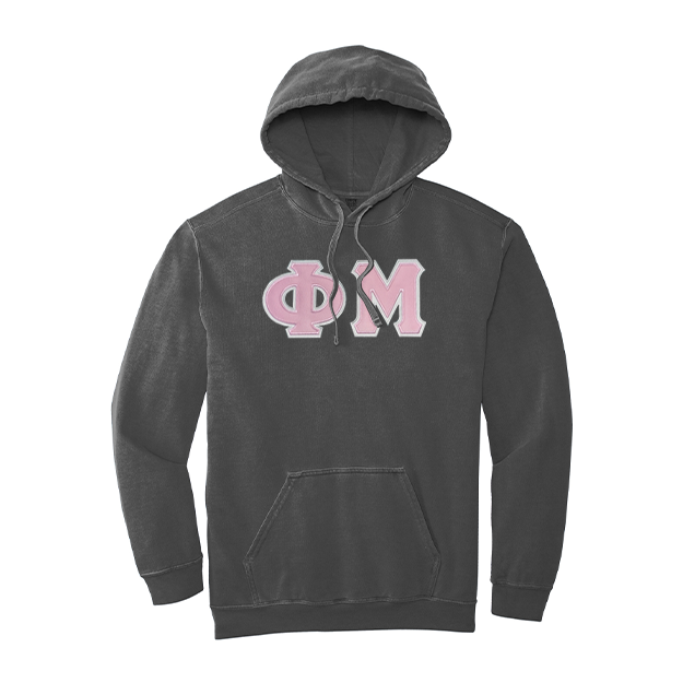 Phi Mu Sorority Comfort Colors Greek Letter Hooded Sweatshirt – Greek ...