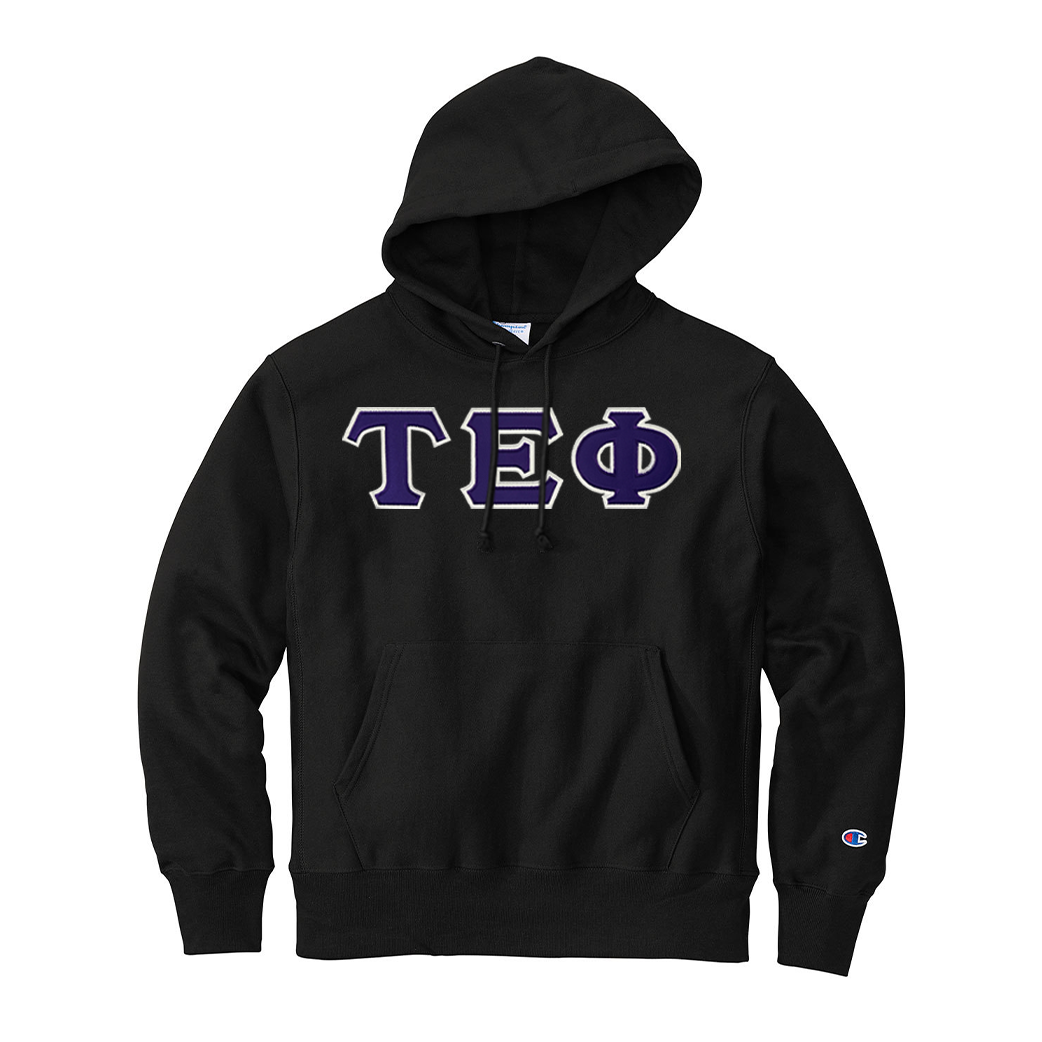 Tau Epsilon Phi Fraternity Champion Reverse Weave Greek Letter Hoodie ...