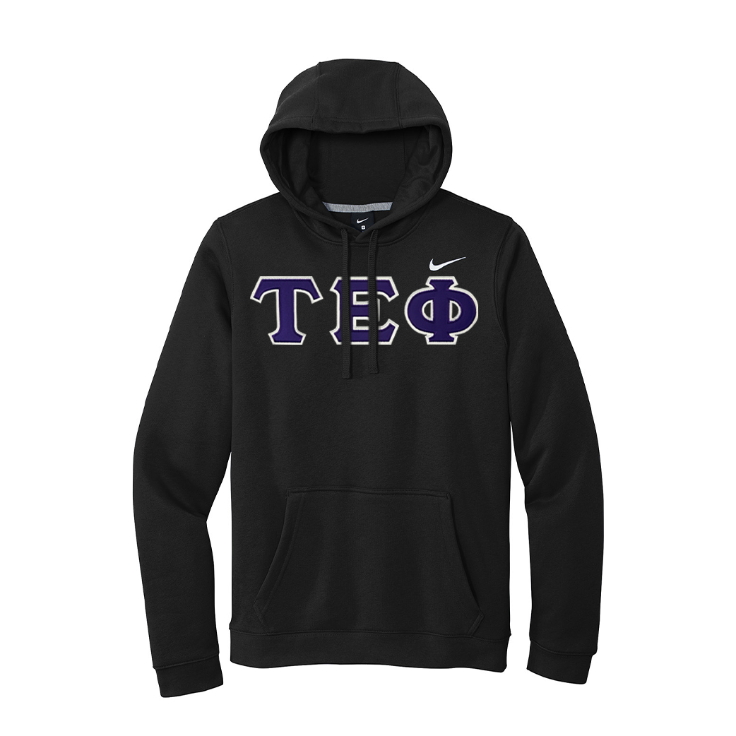 Tau Epsilon Phi Nike Hoodie With Sewn on Greek Letters – Greek Clothing ...