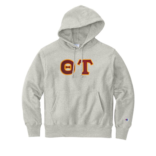 Theta Tau Fraternity Champion Reverse Weave Greek Letter Hoodie – Greek ...