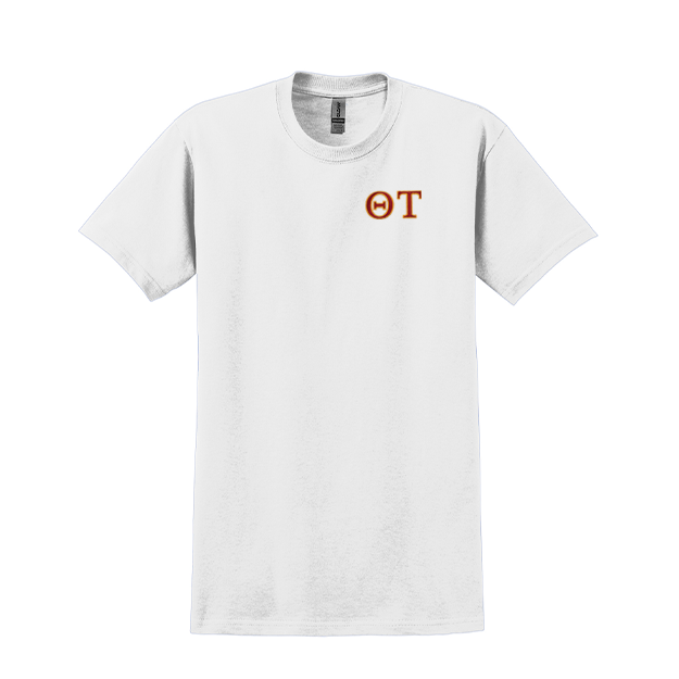 Theta Tau Fraternity Embroidered Greek Letter T-shirt – Greek Clothing ...
